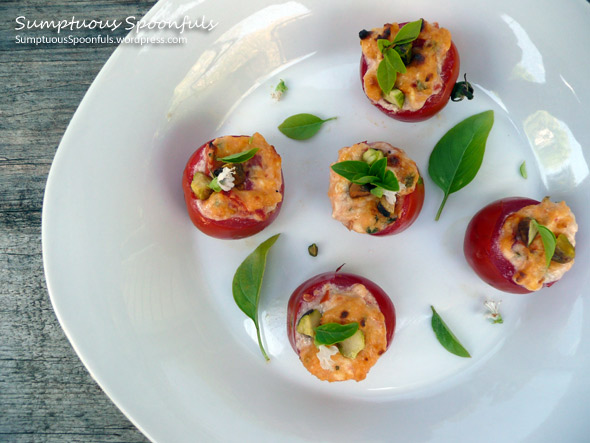 Smoked Havarti Cheese Stuffed Mini Tomatoes | Sumptuous Spoonfuls