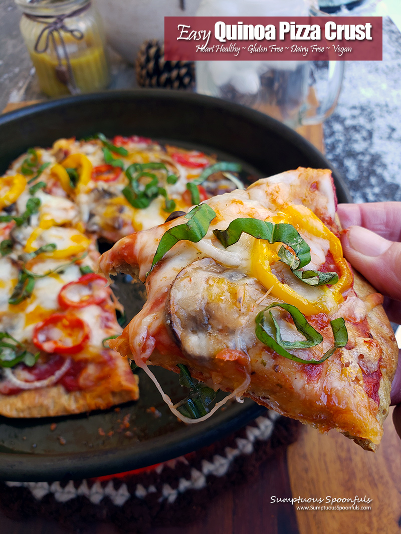 Easy Quinoa Pizza Crust #pizza #glutenfree #healthy #quinoa