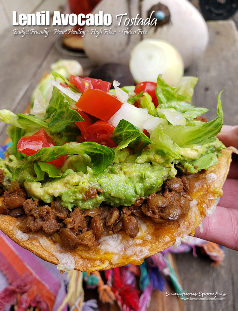 Easy Cheesy 10-Minute Lentil Avocado Tostadas | Sumptuous Spoonfuls