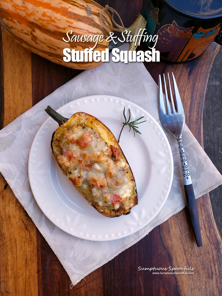 Sausage & Stuffing Stuffed Squash: give your leftover stuffing new life ...